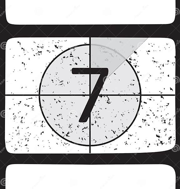 Film countdown at number 7 stock vector. Illustration of theater - 4301014