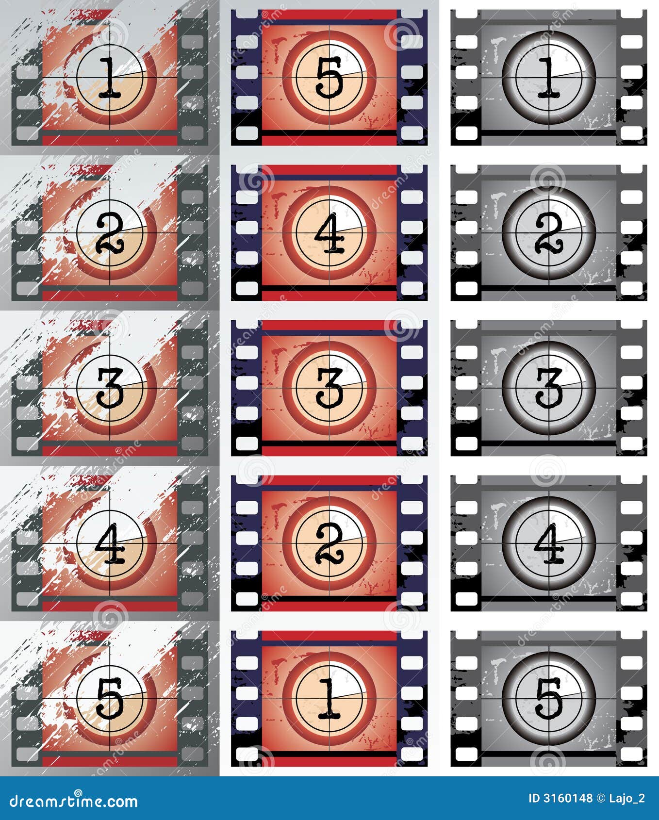 Film countdowns (vector) stock vector. Illustration of frame - 3160148
