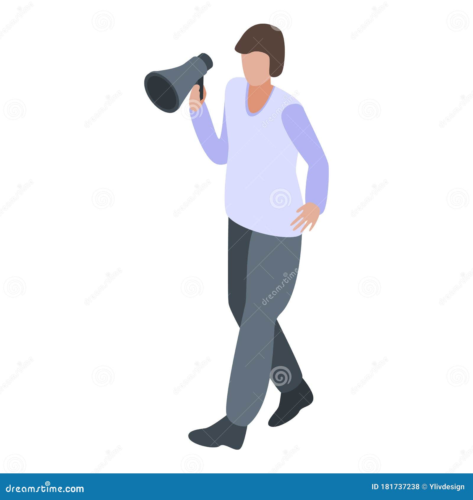 Film Director Megaphone Icon, Isometric Style Stock Vector ...