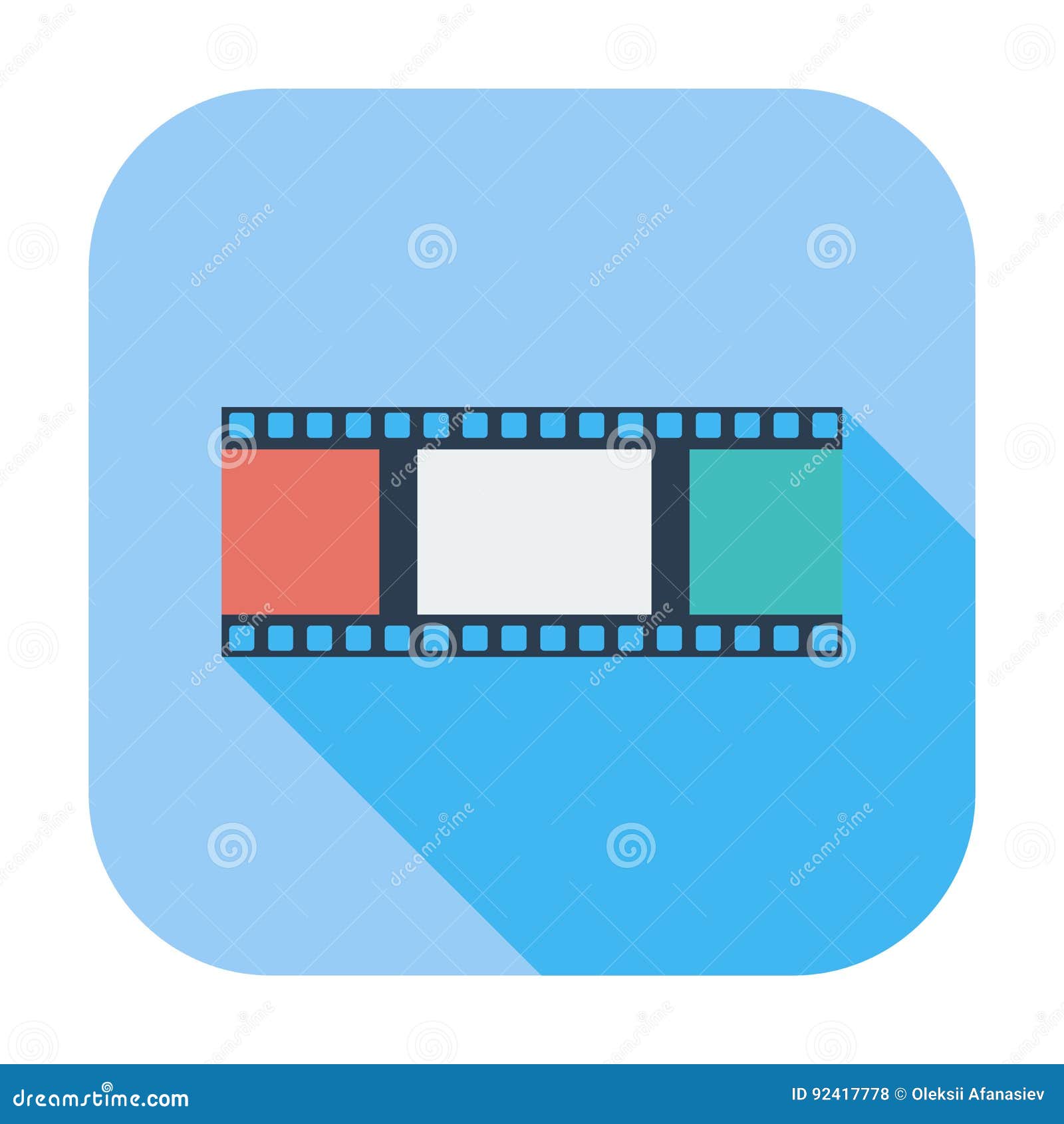 Film flat icon. stock vector. Illustration of 35mm, object - 92417778