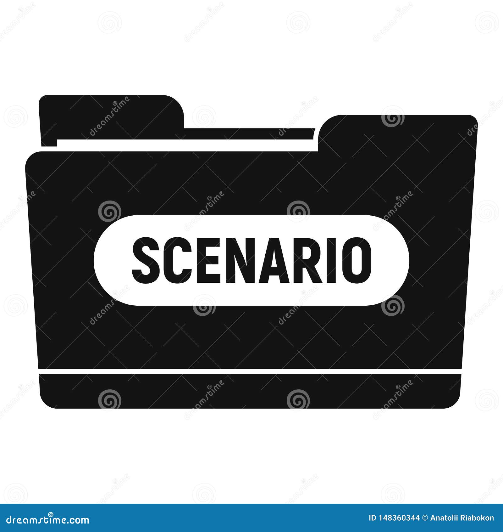 Film Folder Scenario Icon, Simple Style Stock Vector - Illustration of ...