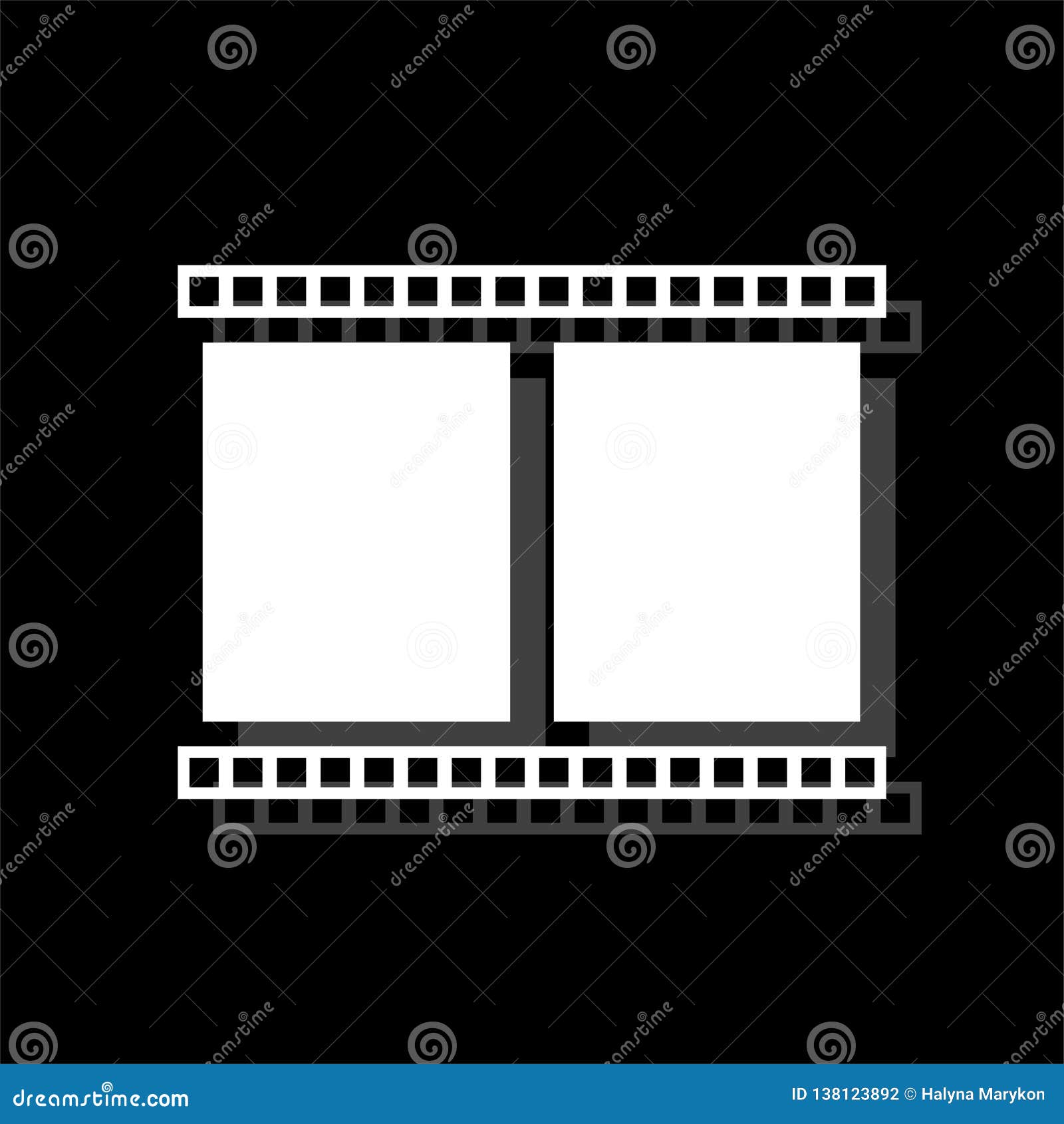 Film Frame icon flat stock illustration. Illustration of real - 138123892