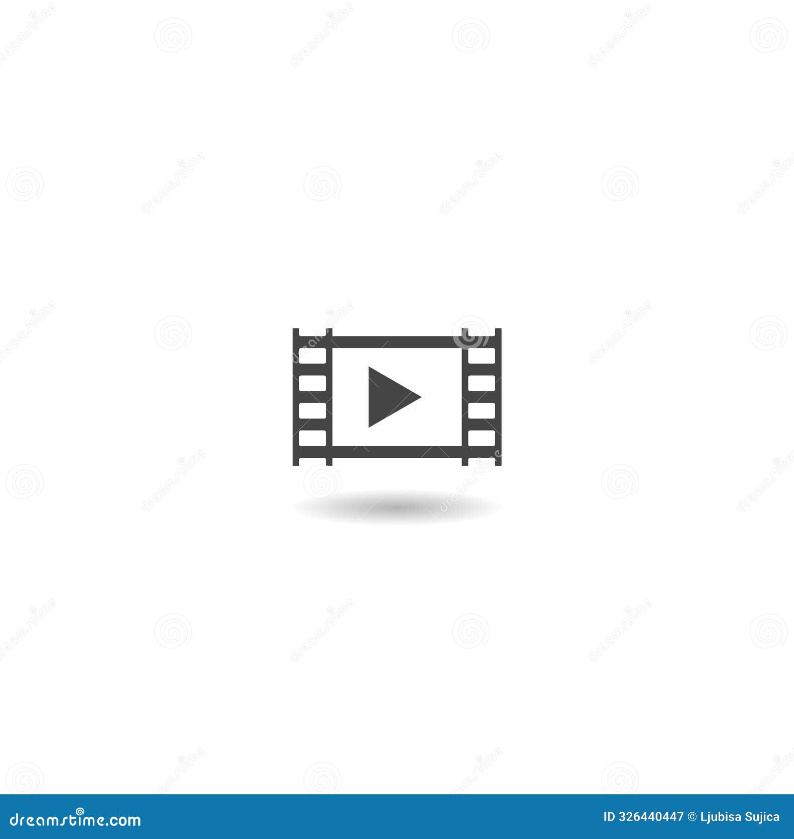 Film Frame Icon with Shadow Stock Vector - Illustration of slide, frame ...