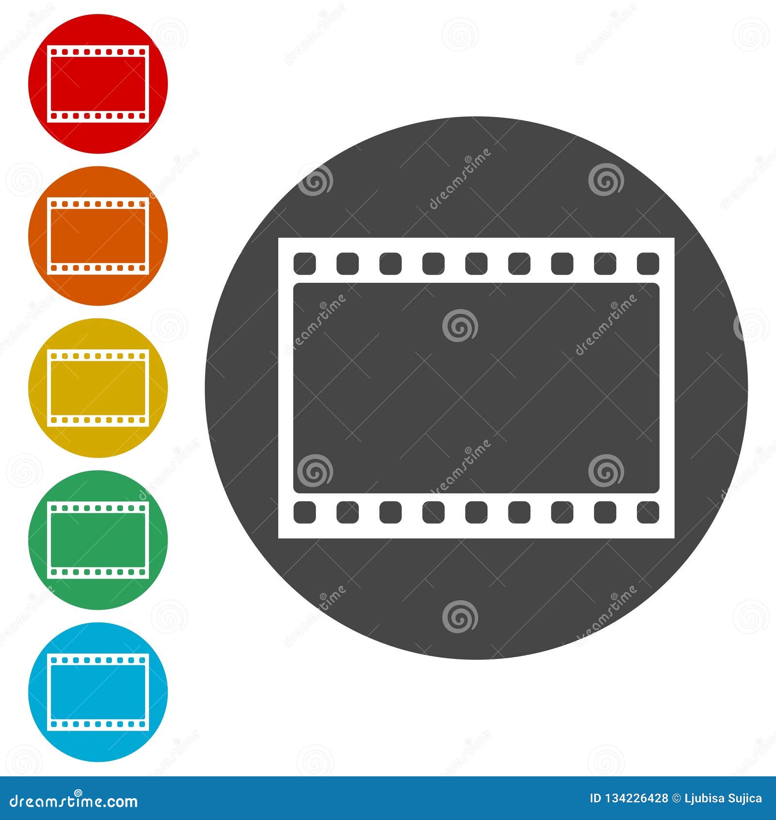 Film Frame icons set stock vector. Illustration of slide - 134226428