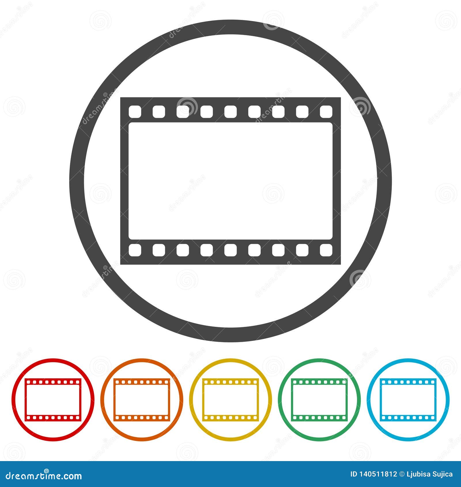 Film frame simple icon stock vector. Illustration of entertainment ...
