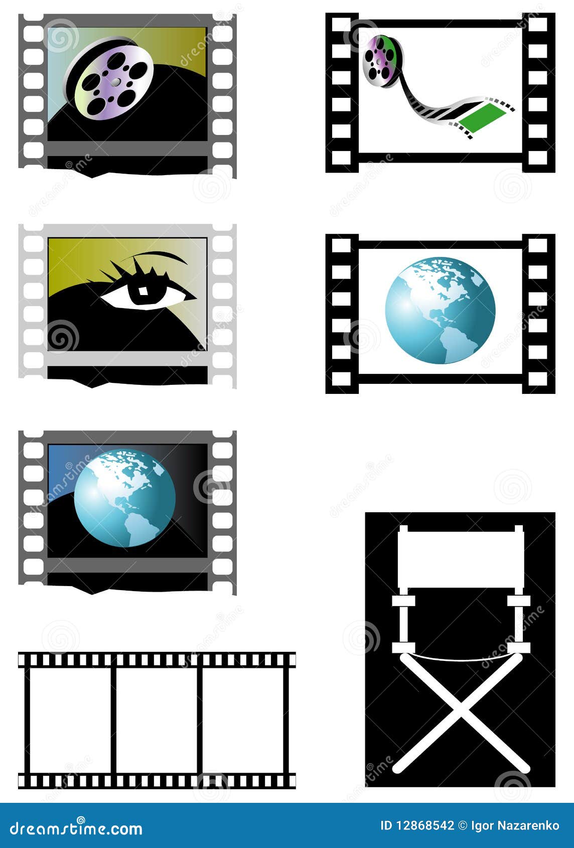 Film Frames and Director S Chair Stock Vector - Illustration of ...
