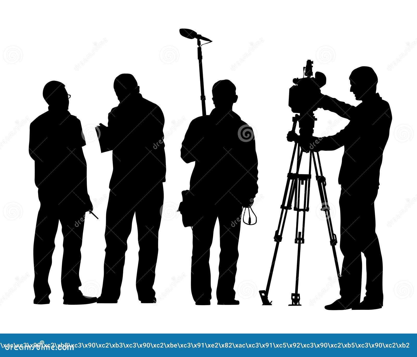 Film group stock vector. Illustration of shoot, reporter - 204889600