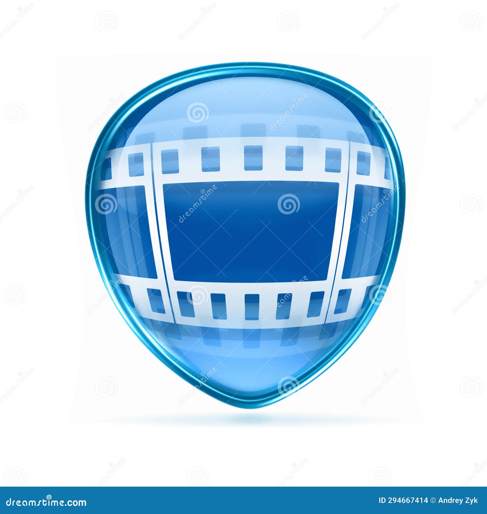 Film icon blue. stock illustration. Illustration of aqua - 294667414