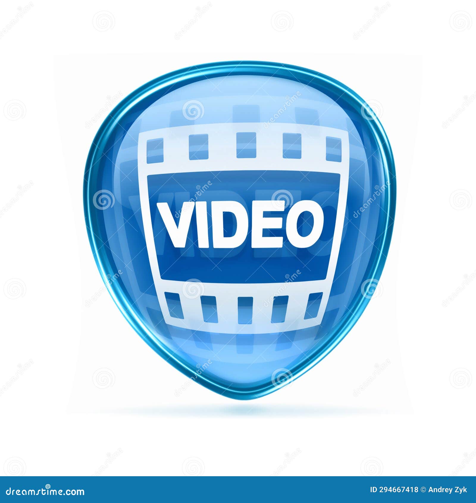 Film icon blue. stock illustration. Illustration of push - 294667418