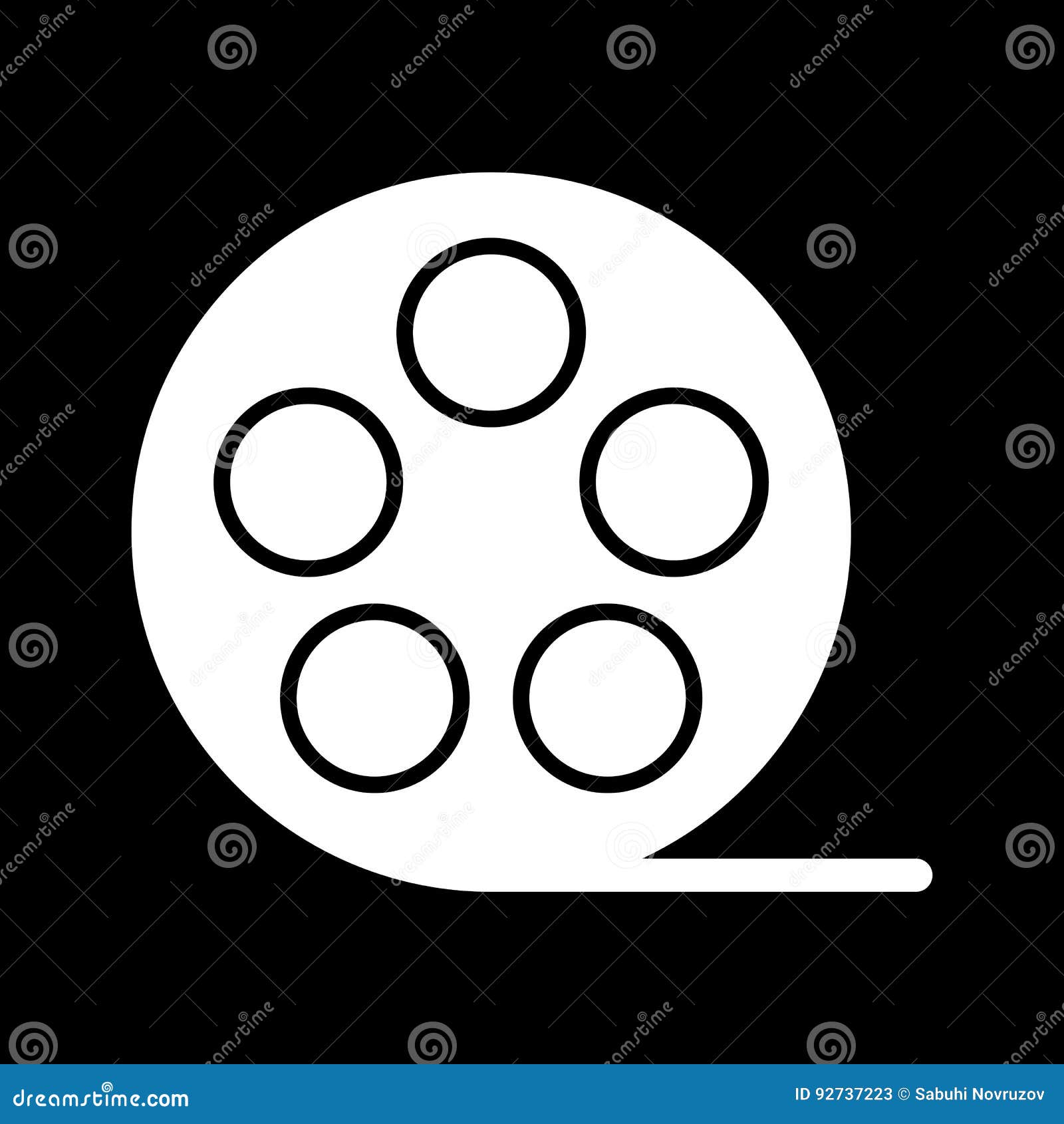 Film Icon. Vector Illustration of Video Concept Isolated on Black Stock ...