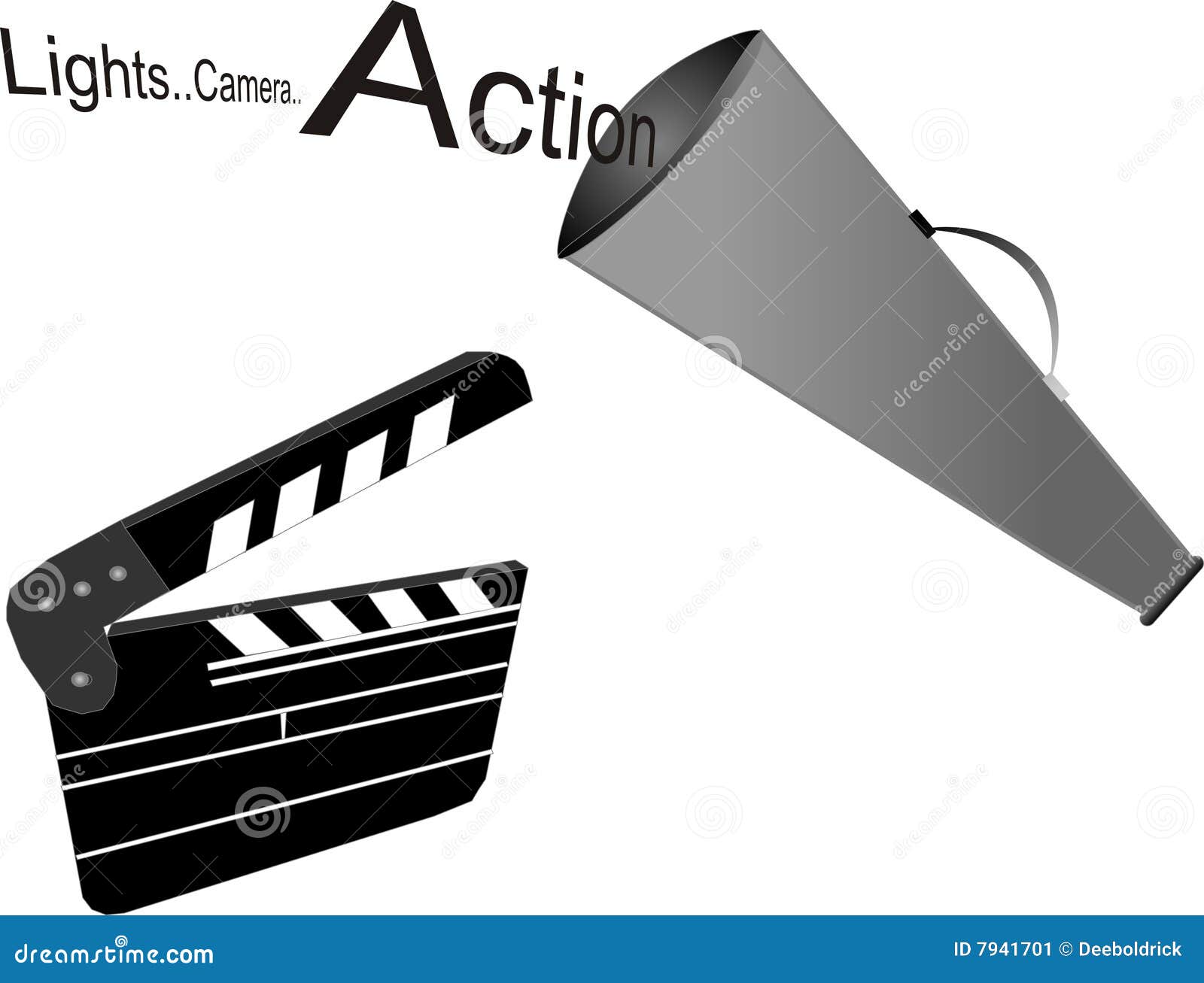 Film Industry Clapboard and Megaphone Stock Vector - Illustration of ...