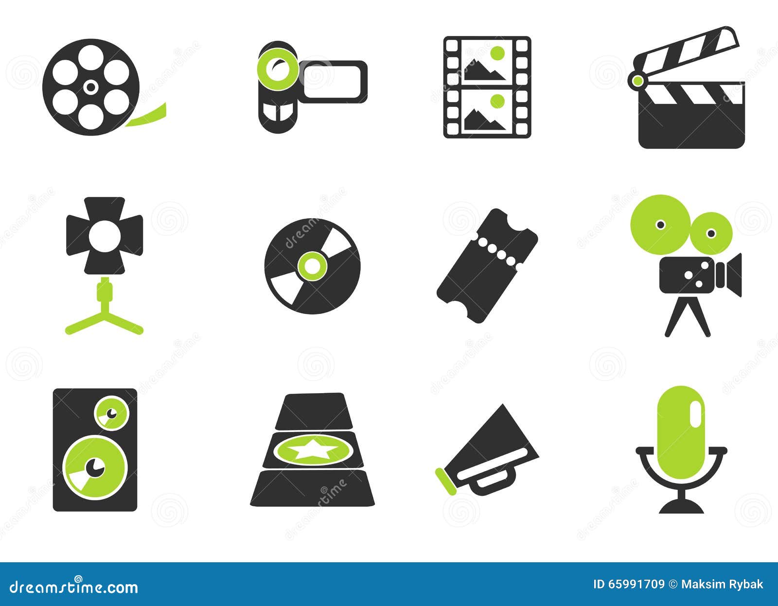 Film Industry Icons stock vector. Illustration of symbol - 65991709