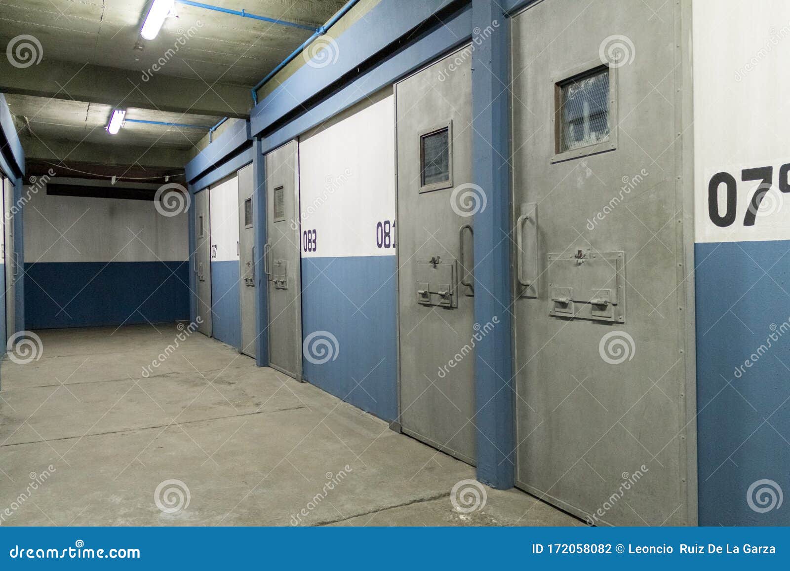 Film Location: Prison Hall with Gray Tones Stock Photo - Image of guilt ...