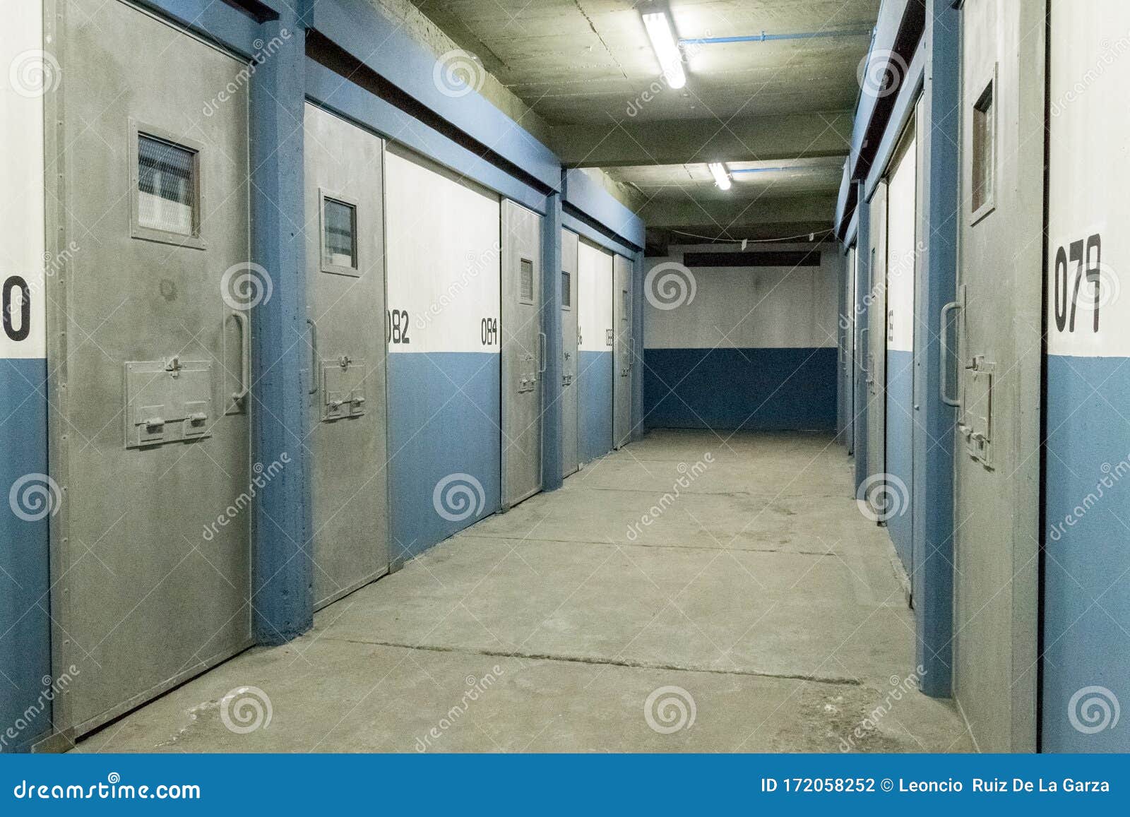 Film Location: Prison Hall with Gray Tones Stock Photo - Image of ...