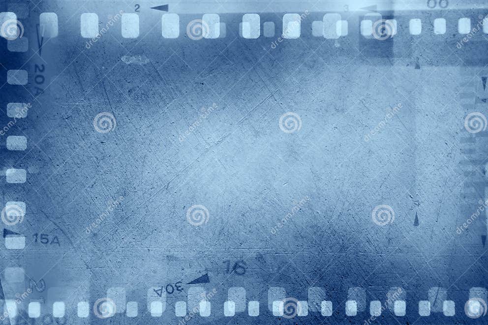 Film Negatives Blue Background Stock Photo - Image of collage ...