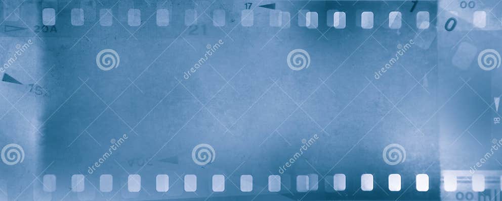 Film Negatives Blue Background Stock Photo - Image of frame, strip ...