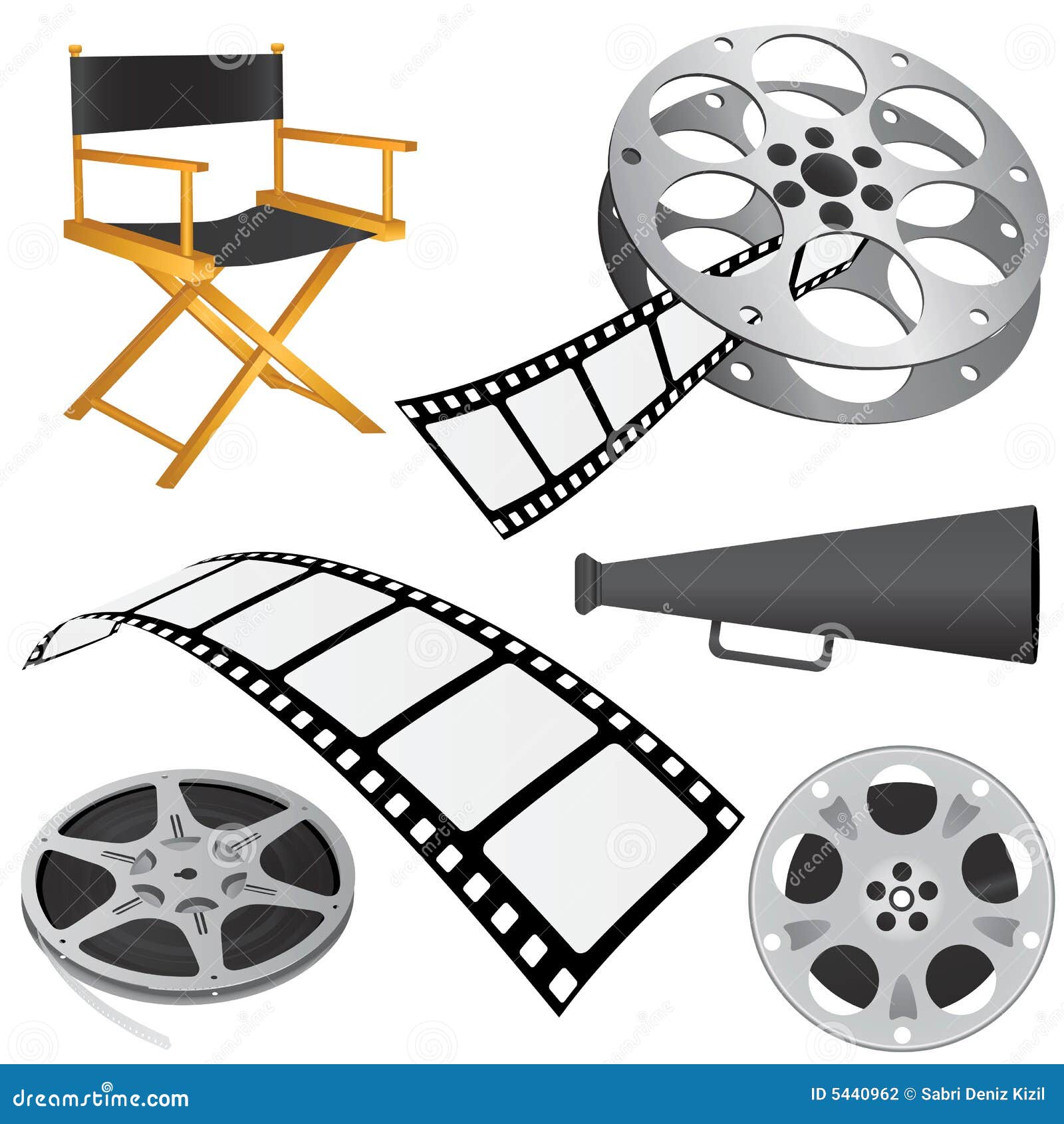 Film objects vector stock vector. Illustration of shoot - 5440962