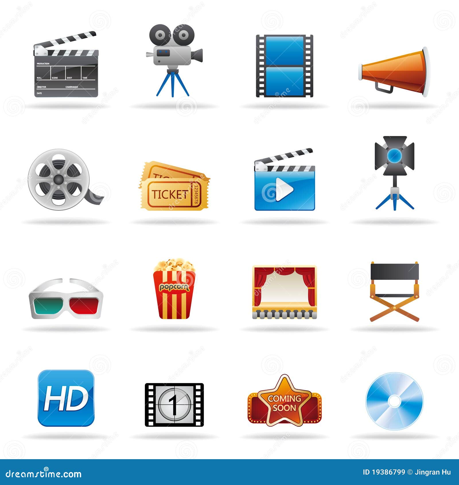 Film pictogrammen vector illustratie. Illustration of tekening - 19386799