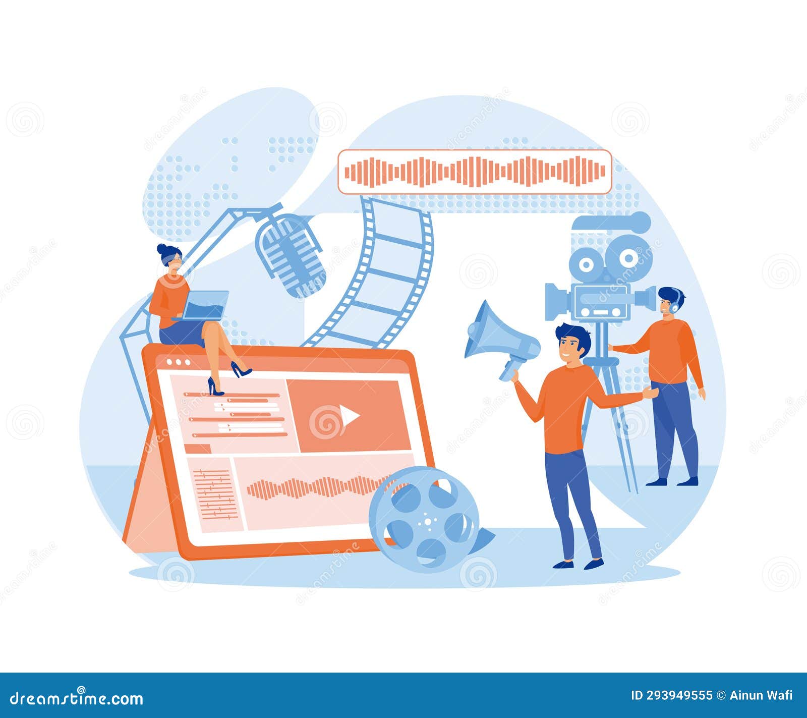 Film Production Vector Illustration Concept. Stock Vector ...