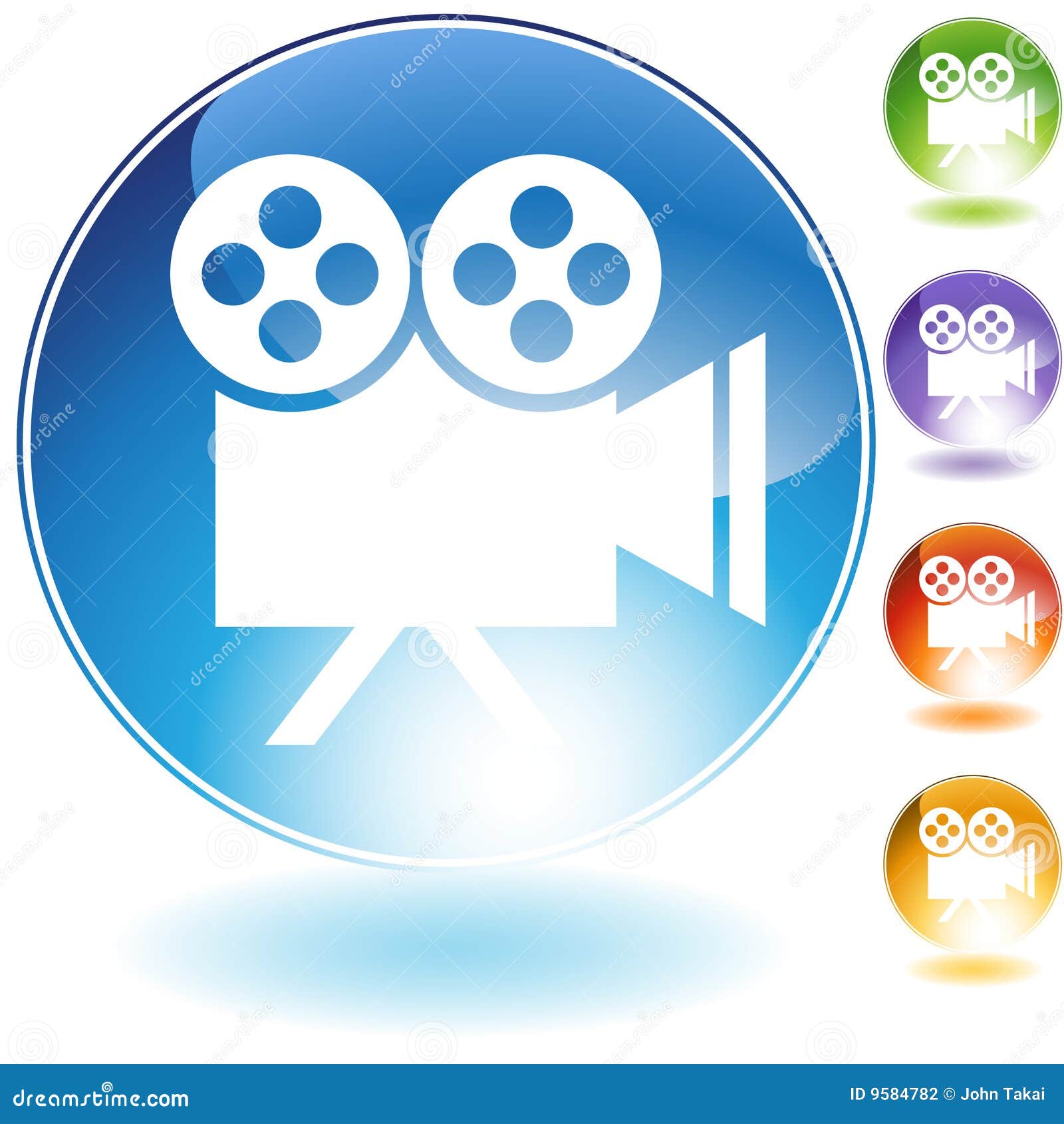 Film Projector Icon stock vector. Illustration of design - 9584782