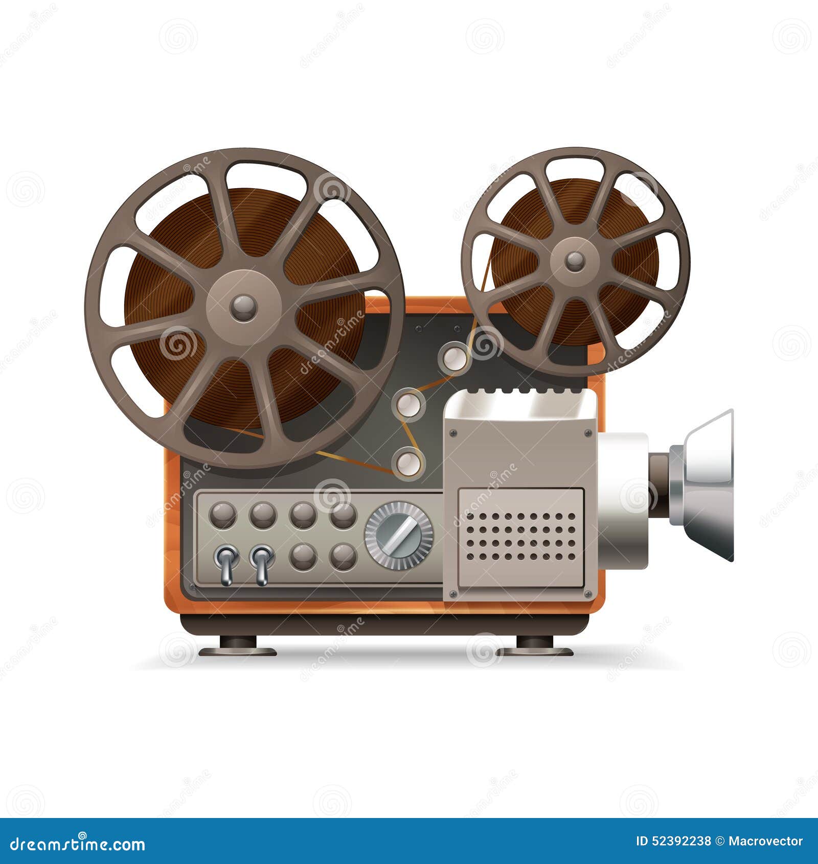 Film Projector Realistic stock vector. Illustration of isolated - 52392238