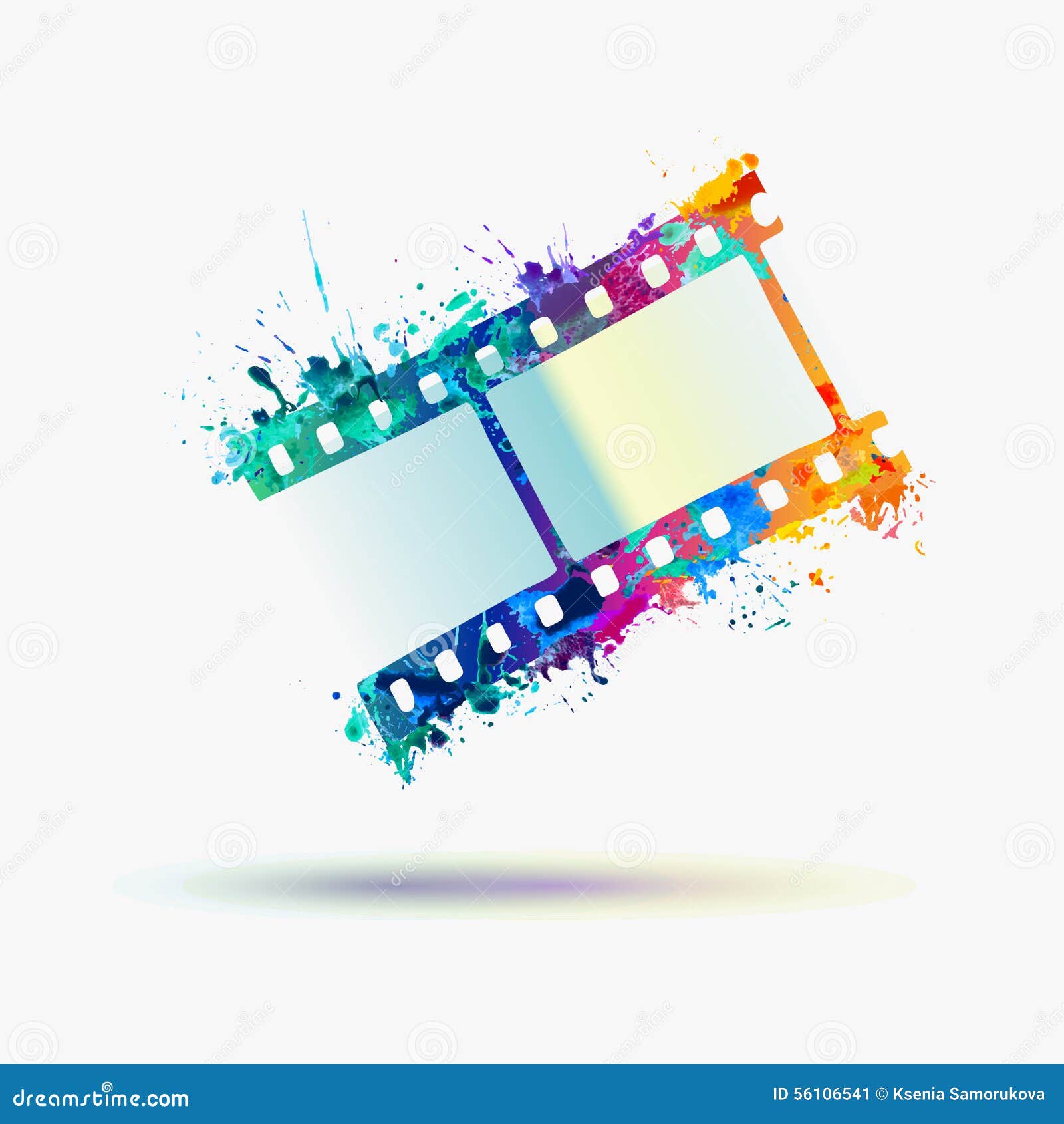 Film Rainbow Sign. Vector Watercolor Stock Vector - Illustration of ...