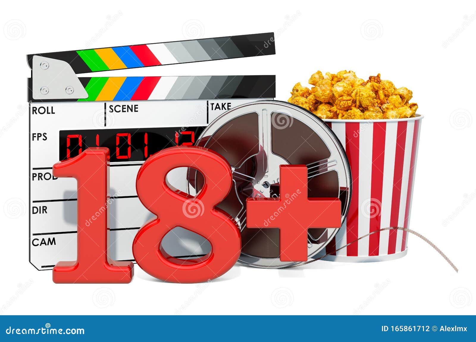 18+ Film Rating System Concept. 3D Rendering Stock Illustration ...