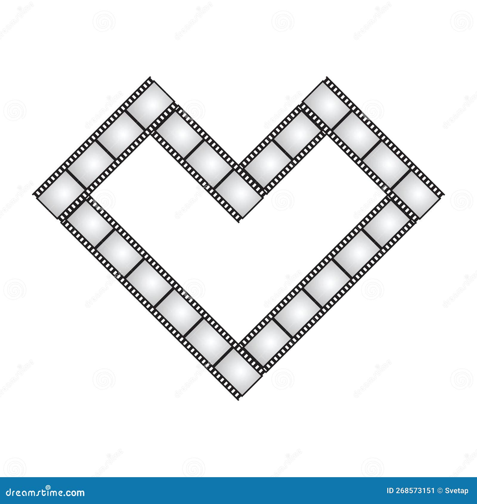 Film Reel Abstract Background with Heart Icon Vector Cadr Stock Vector ...