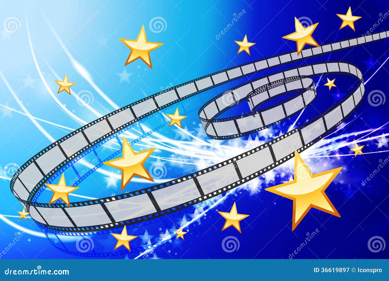 Film Reel on Abstract Modern Light Background Stock Illustration ...