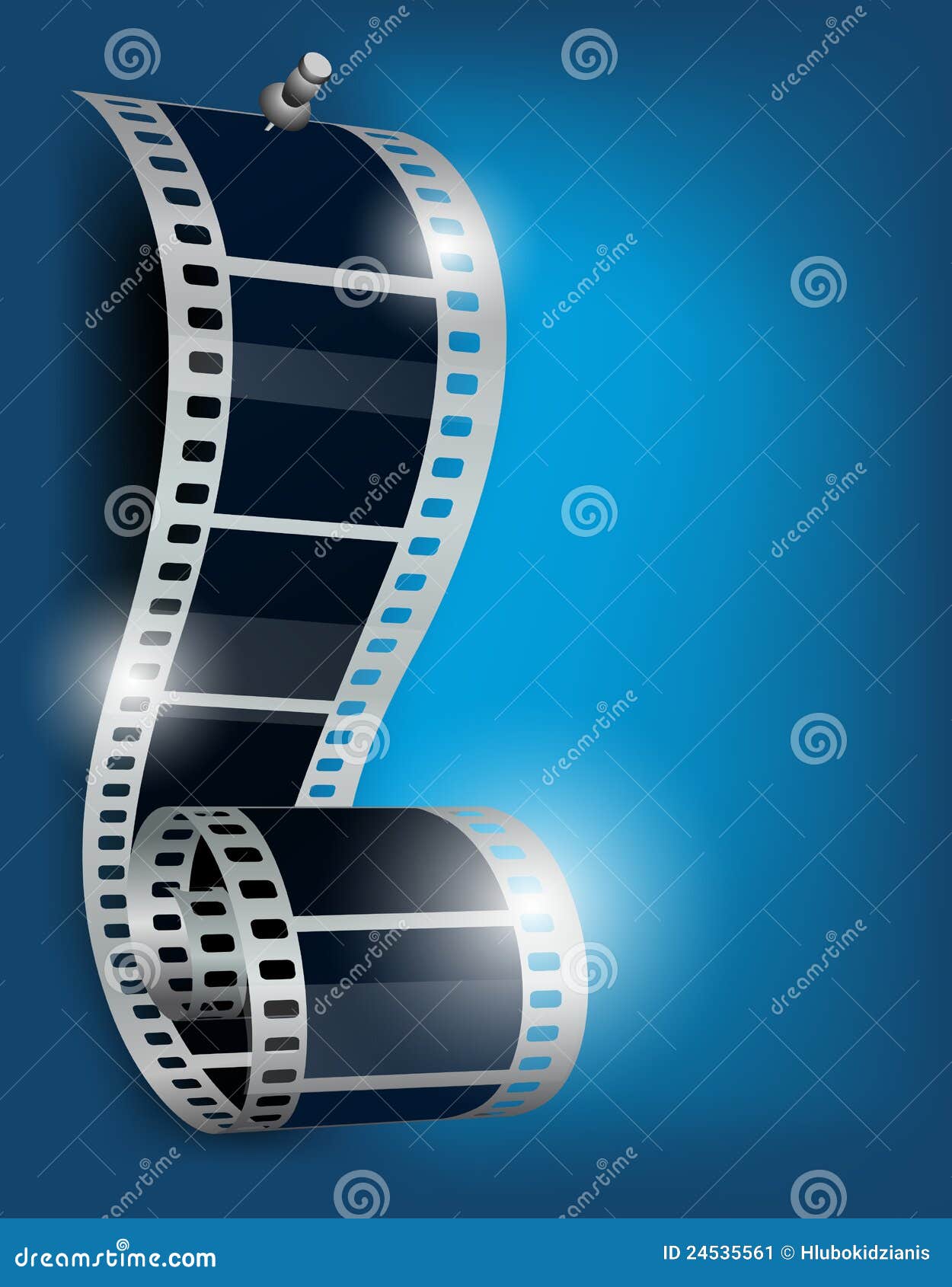 Film Reel on Blue Backgorund Stock Vector - Illustration of sequence ...