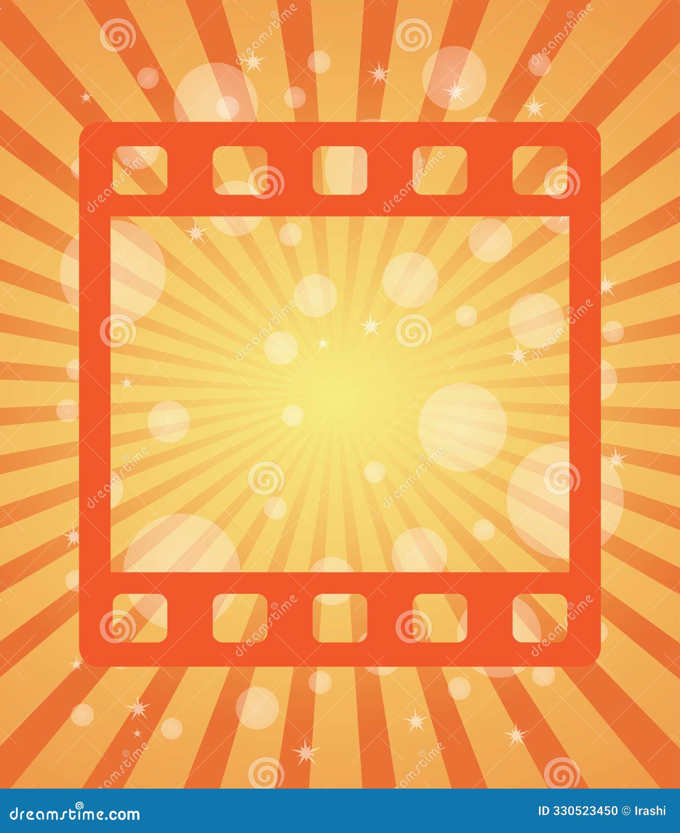 Film Reel Frame on Sunbeam Background Stock Vector - Illustration of reel, filmroll: 330523450