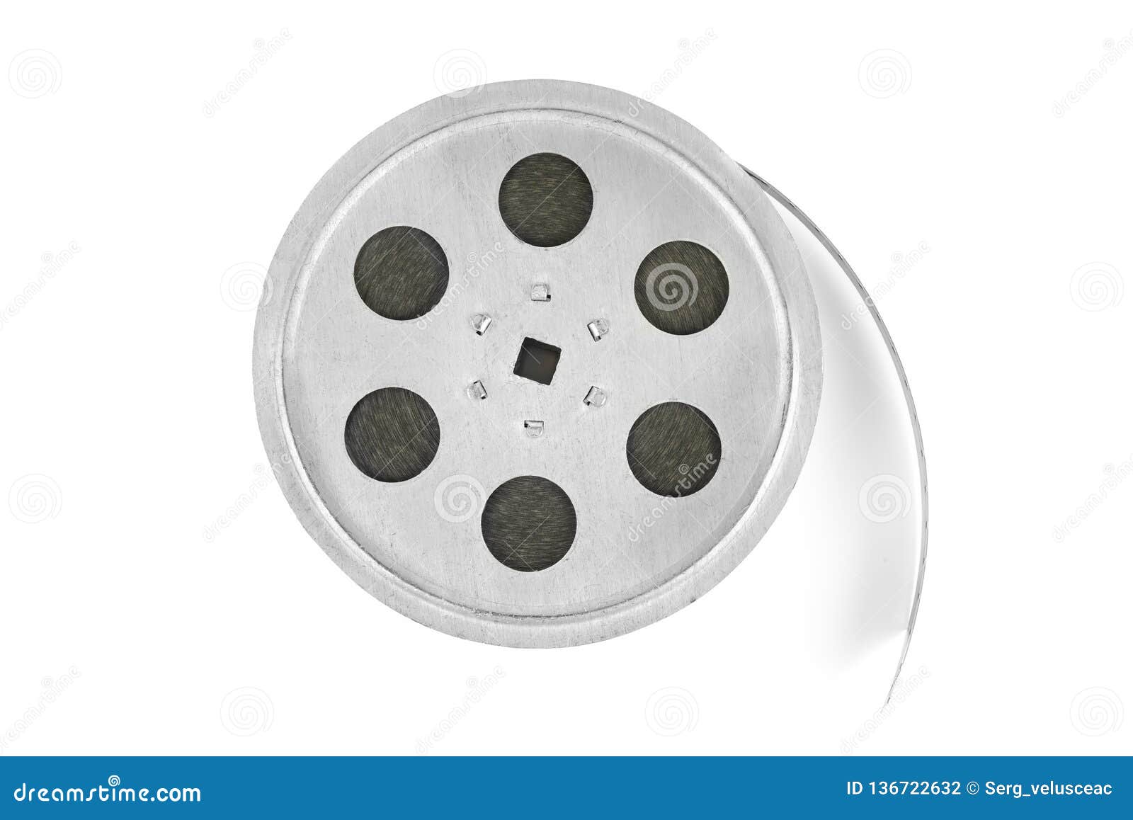Film Reel Isolated on White Stock Photo - Image of grunge, color: 136722632