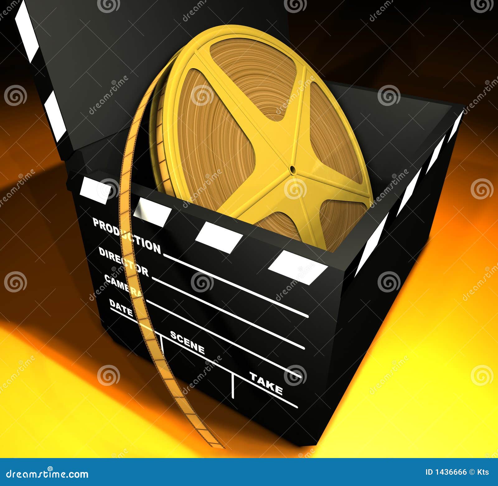 Film Roll and Clapboard stock illustration. Illustration of reel - 1436666