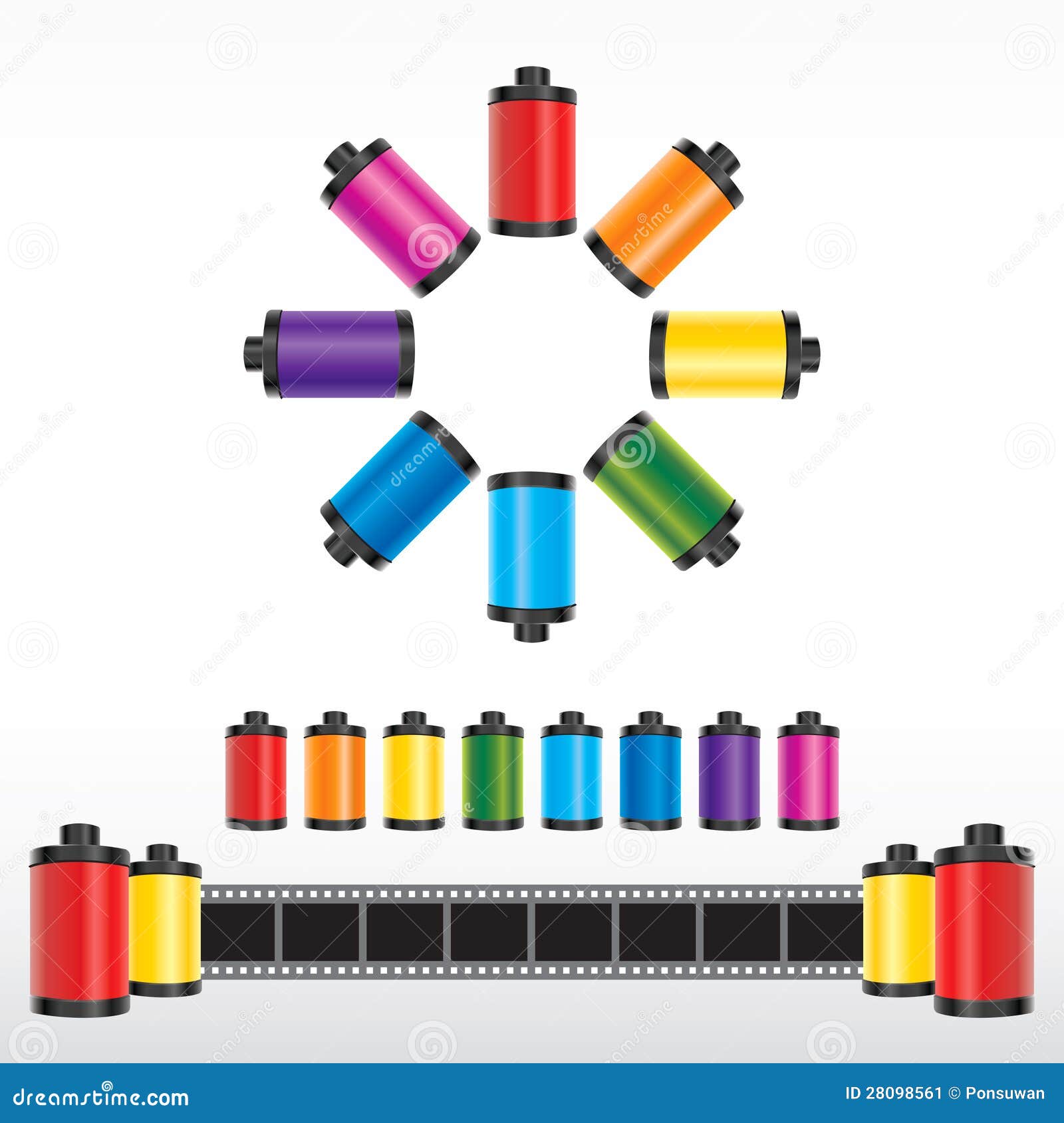 Film roll color stock vector. Illustration of production - 28098561