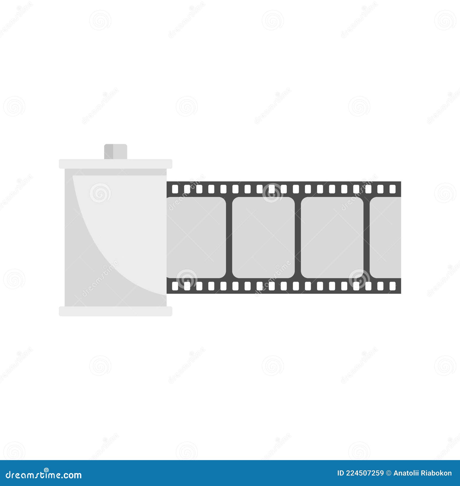 Film Roll Icon Flat Isolated Vector Stock Vector - Illustration of ...