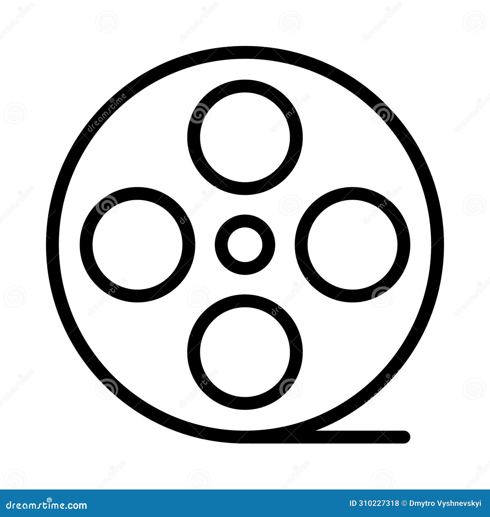 Film Roll Outline Vector Icon Isolated Stock Vector - Illustration of ...