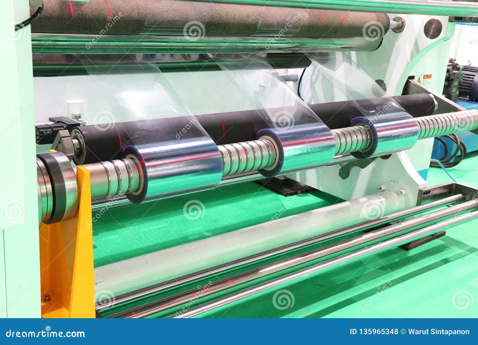 Film Roll slitting machine stock photo. Image of steel - 135965348