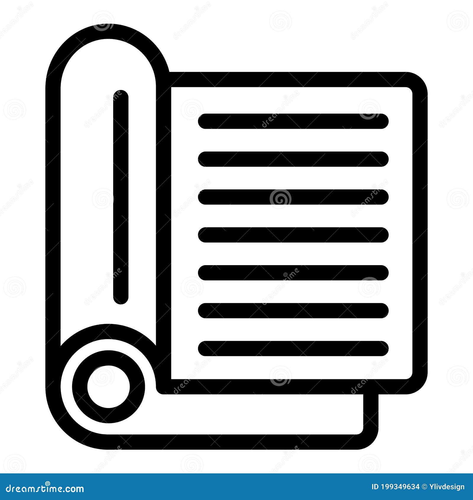 Film Scenario Script Icon, Outline Style Stock Vector - Illustration of ...