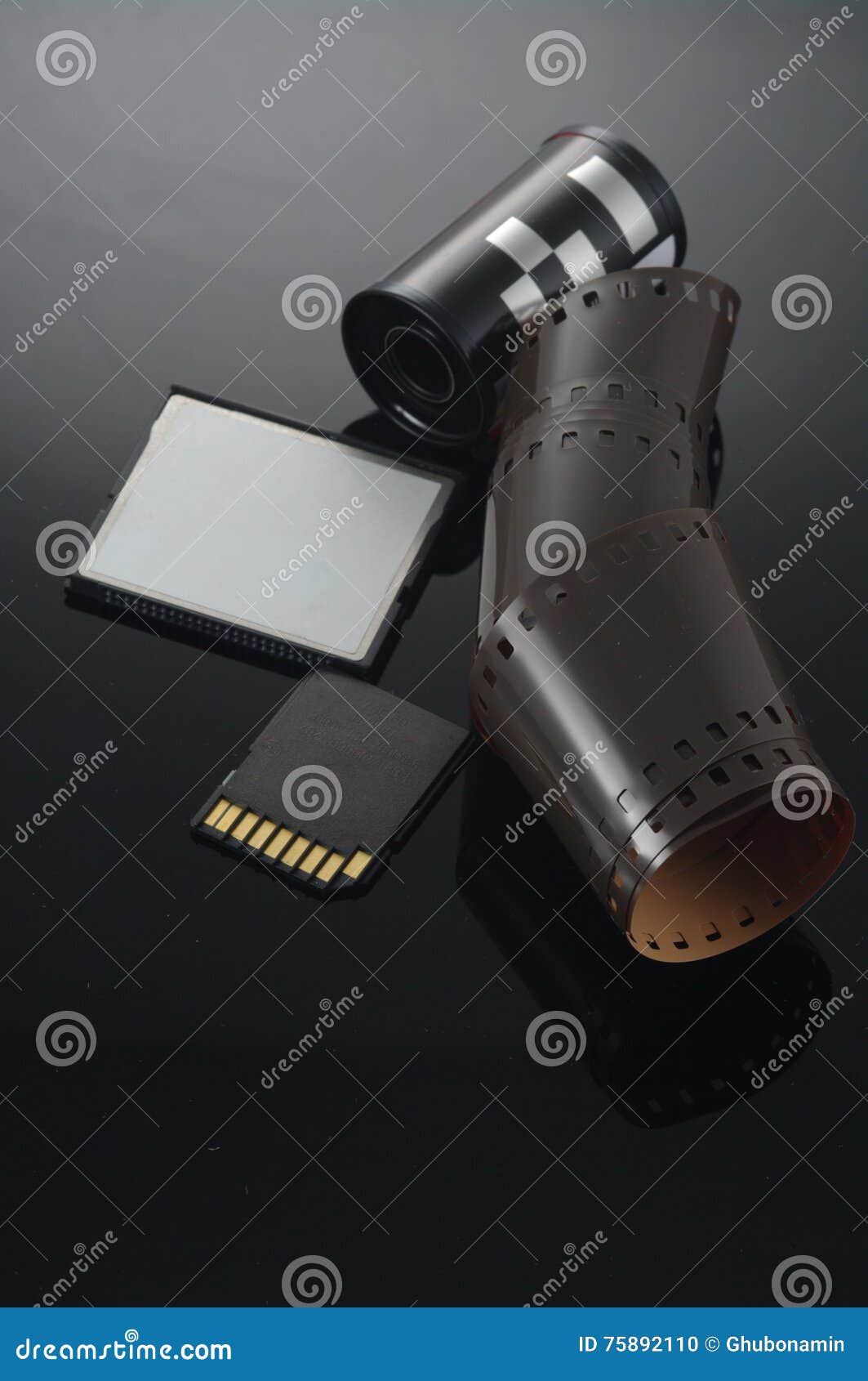 Film sd card roll stock photo. Image of compare, 35mm - 75892110