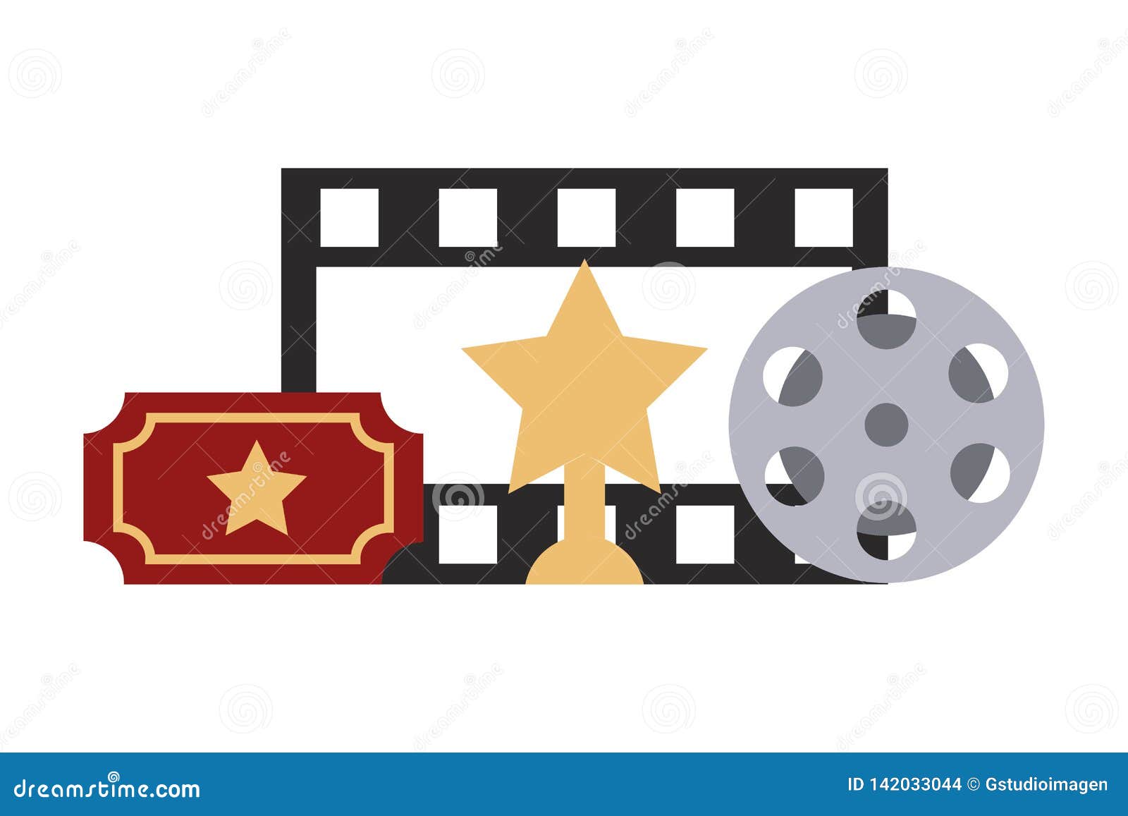 Film set objects icon stock vector. Illustration of background - 142033044