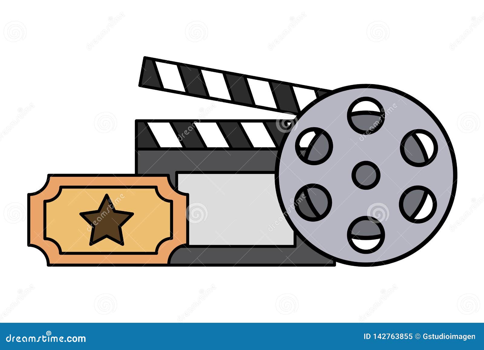 Film set objects icon stock vector. Illustration of premiere - 142763855