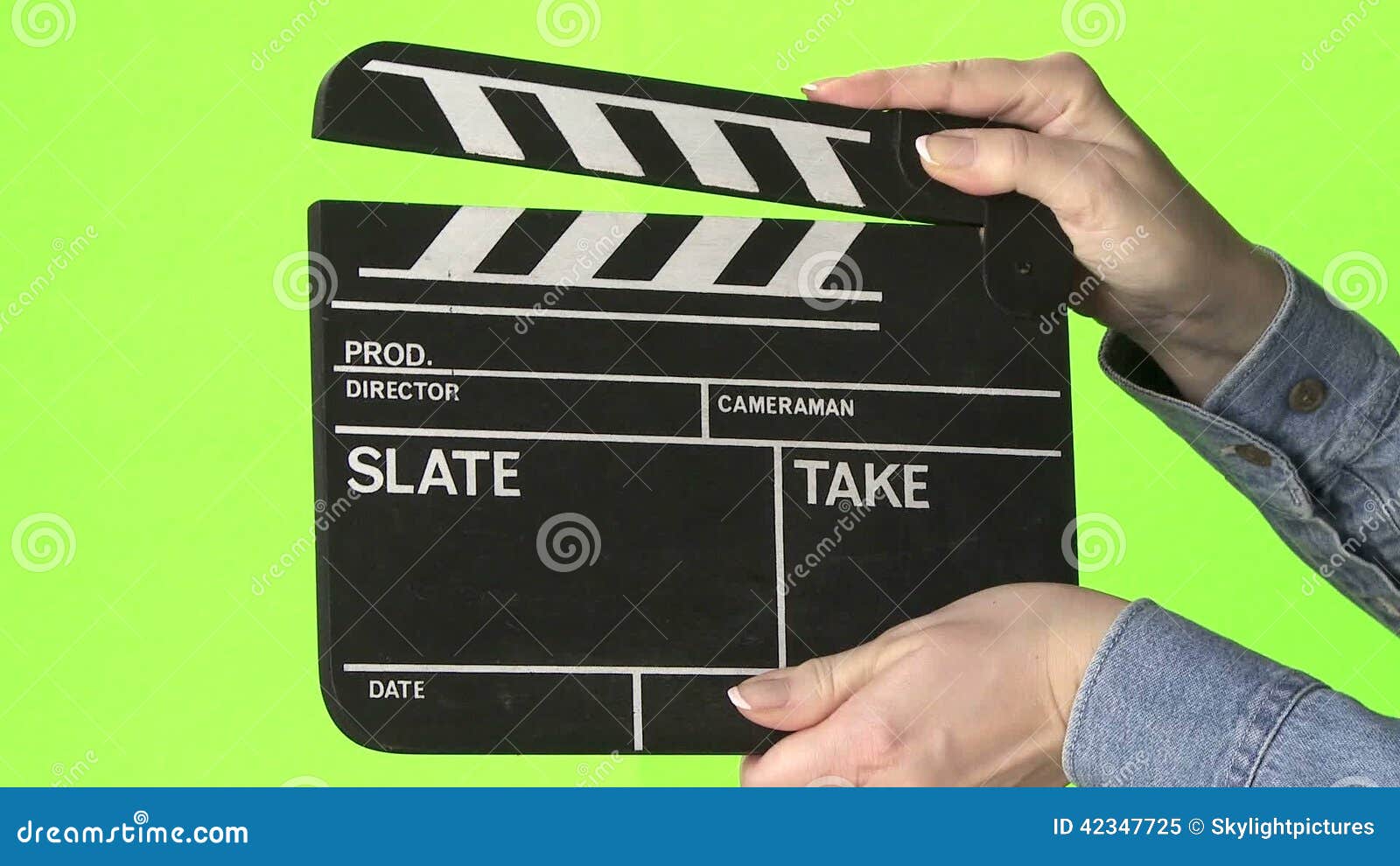 Film slate on green screen stock video. Video of clapper - 42347725