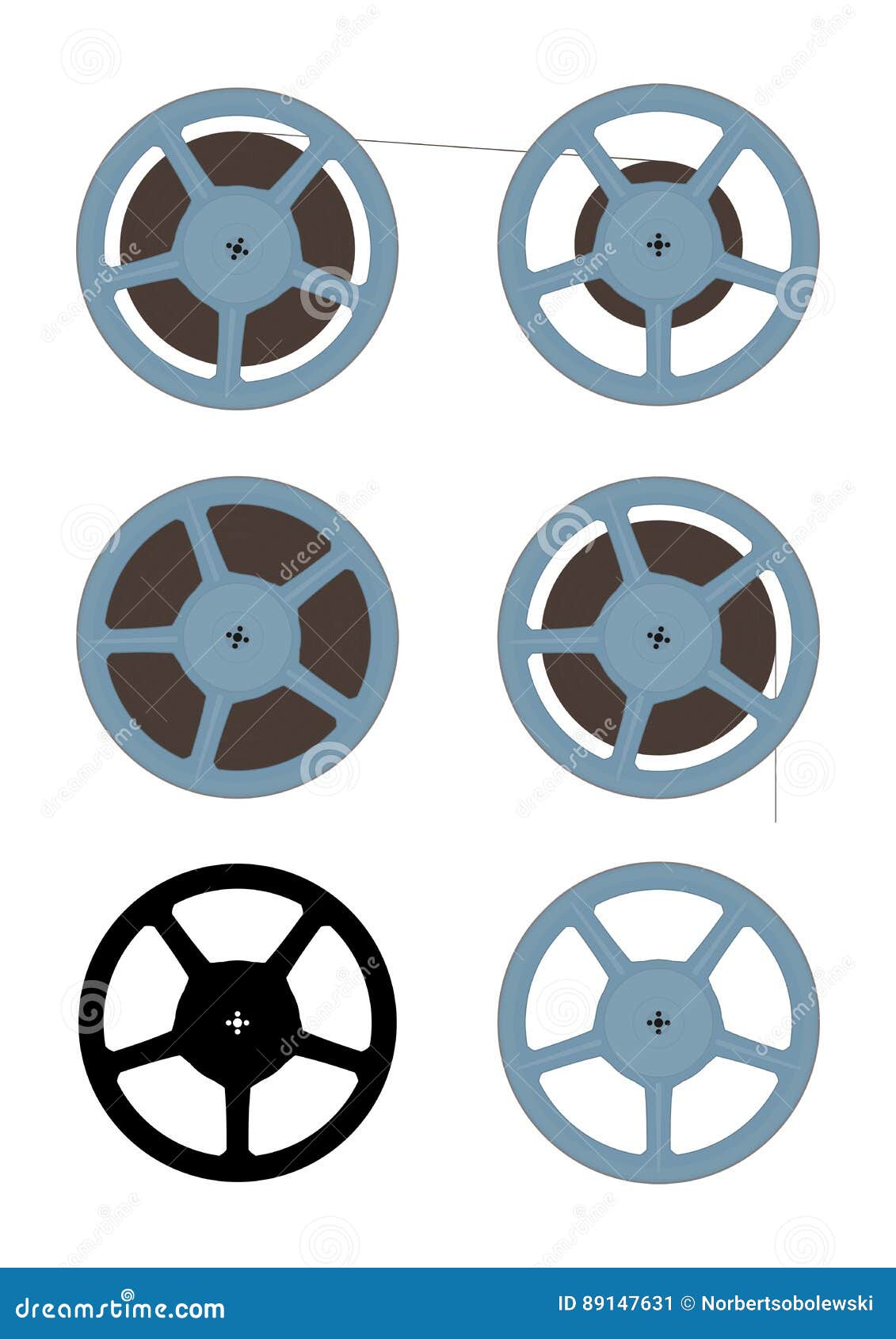 Film spool. stock vector. Illustration of movie, graphic - 89147631