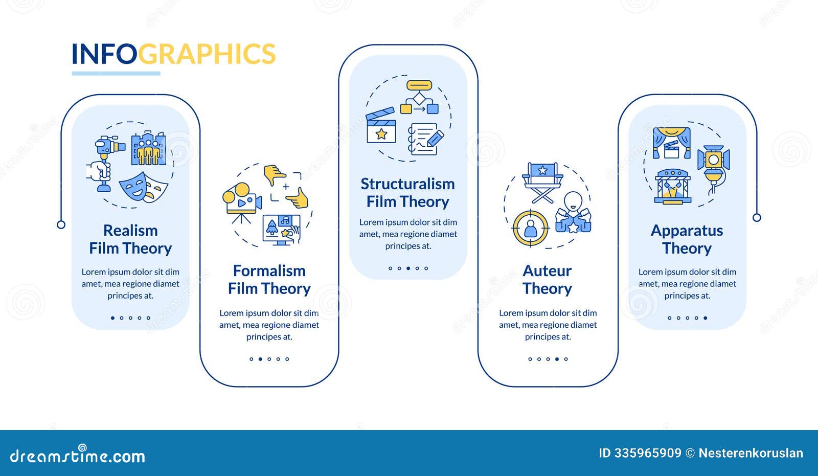Cinematography Infographic Horizontal Banners Vector Illustration ...