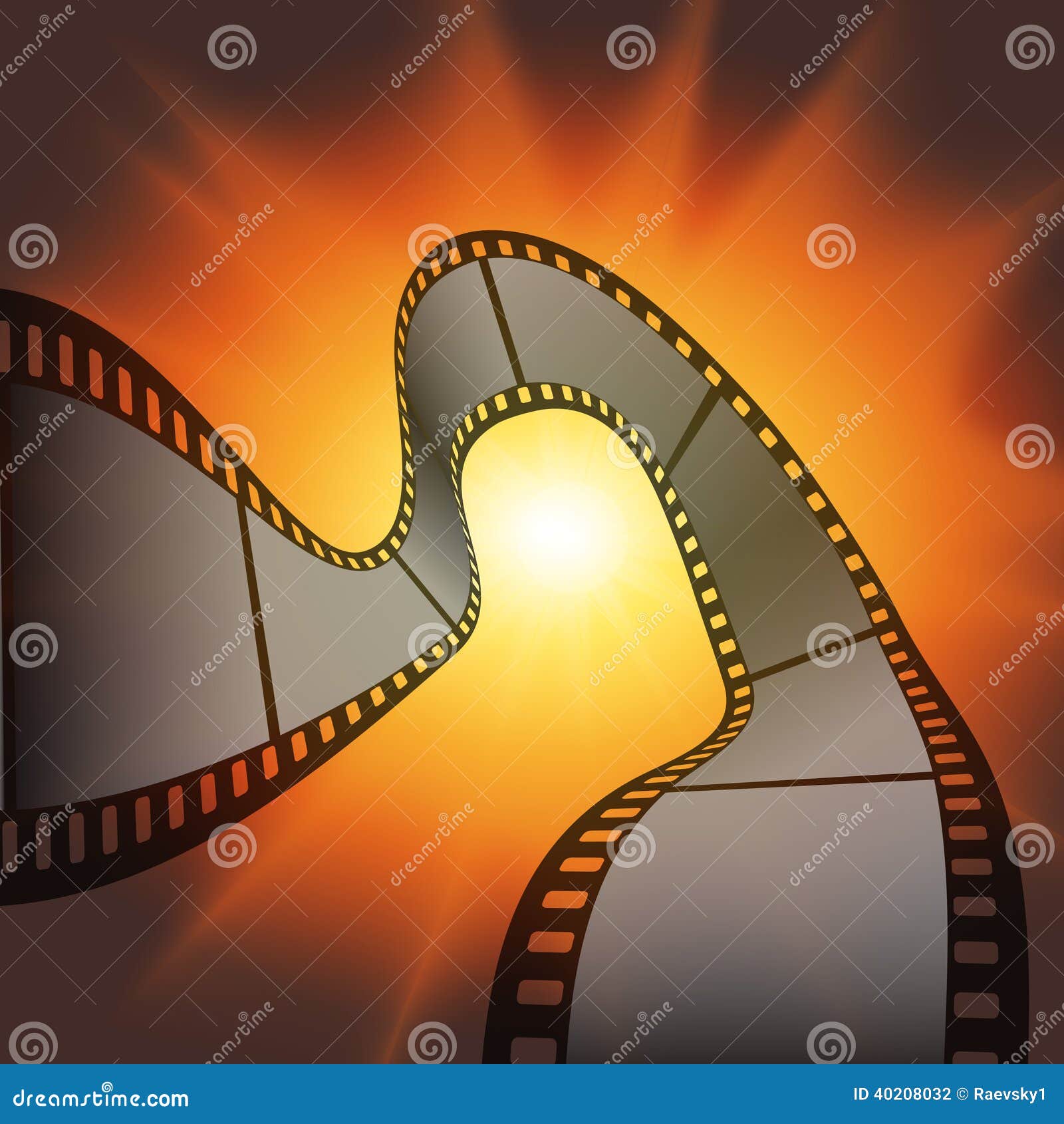 Film Strip Against the Flash of Light Background Stock Vector ...