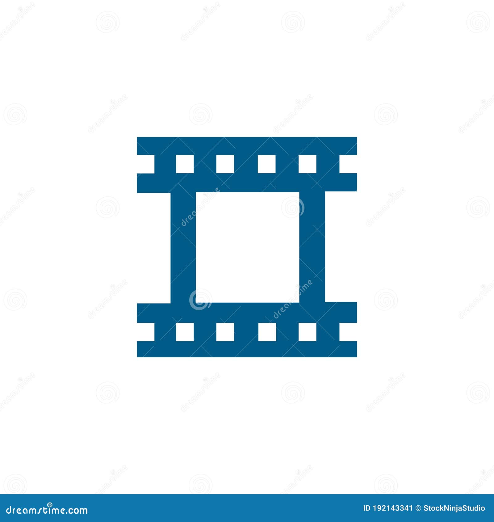 Film Strip Blue Icon on White Background. Blue Flat Style Vector ...