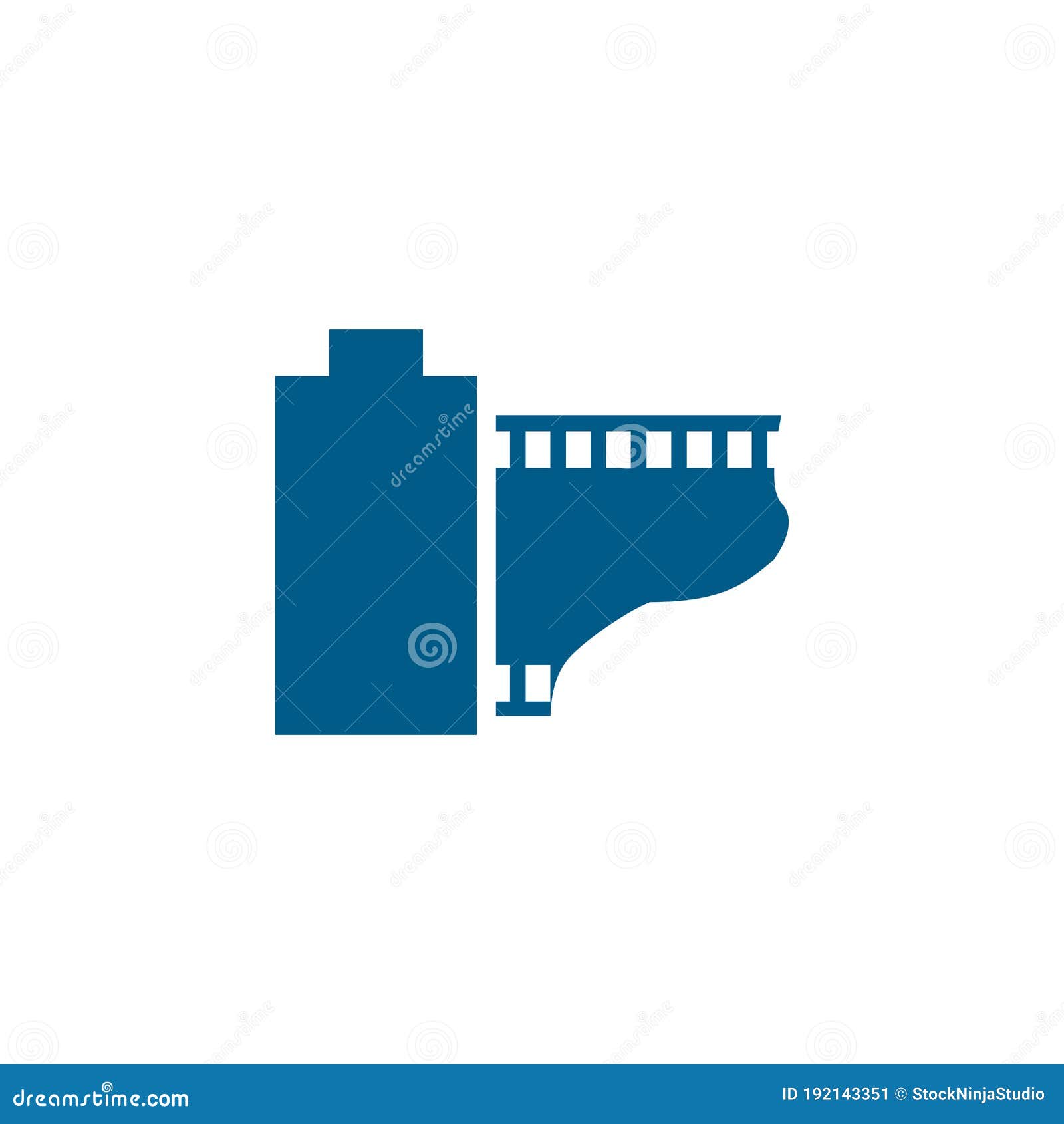 Film Strip Blue Icon on White Background. Blue Flat Style Vector ...