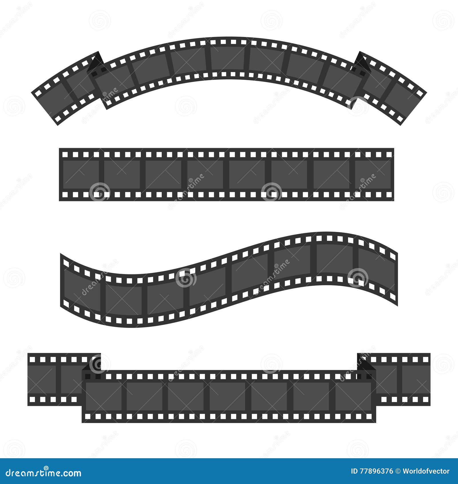 Film Strip Frame Four Set. Different Shape Ribbon. Design Element ...