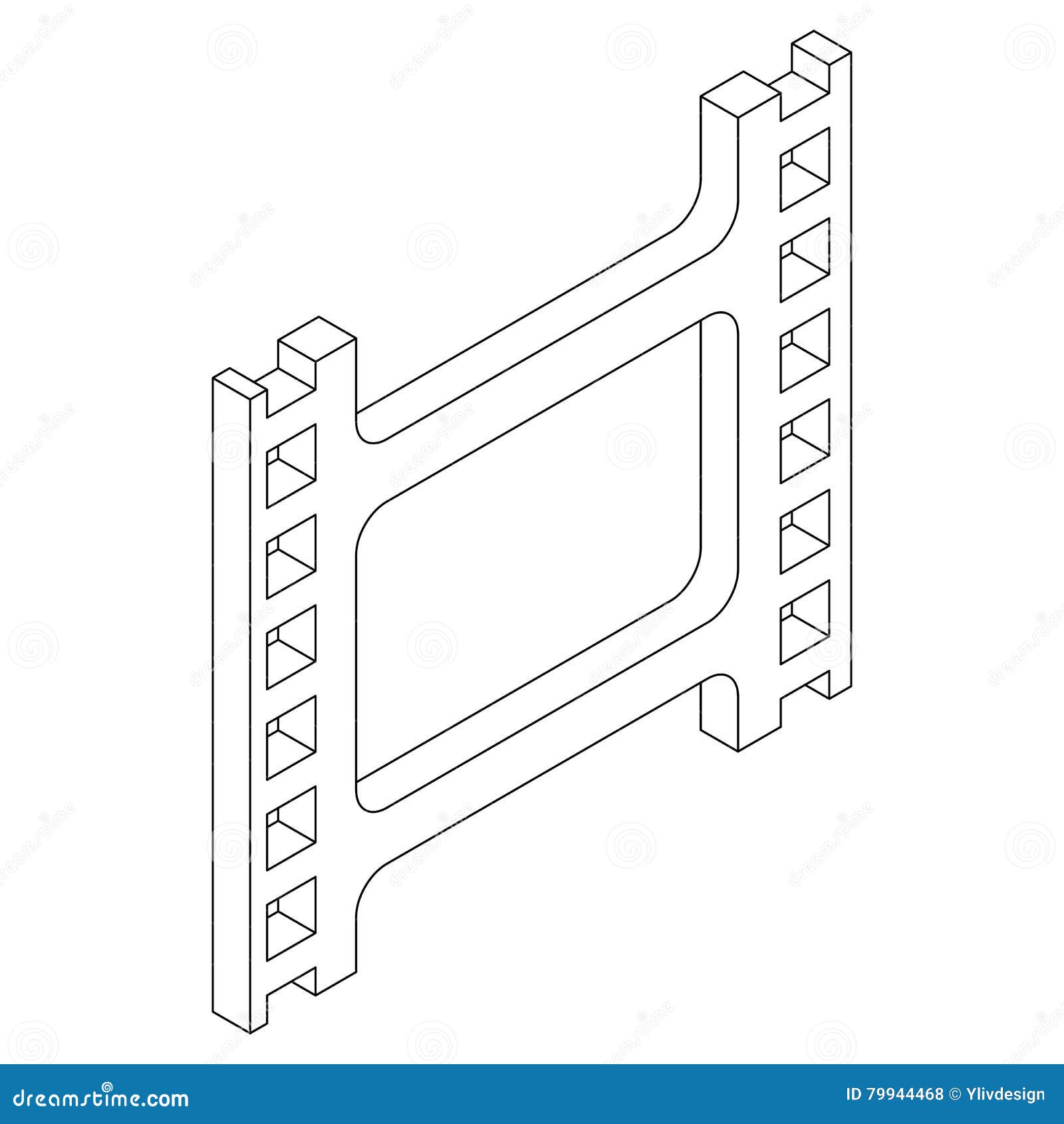 Film Strip Icon, Isometric 3d Style Stock Vector - Illustration of ...