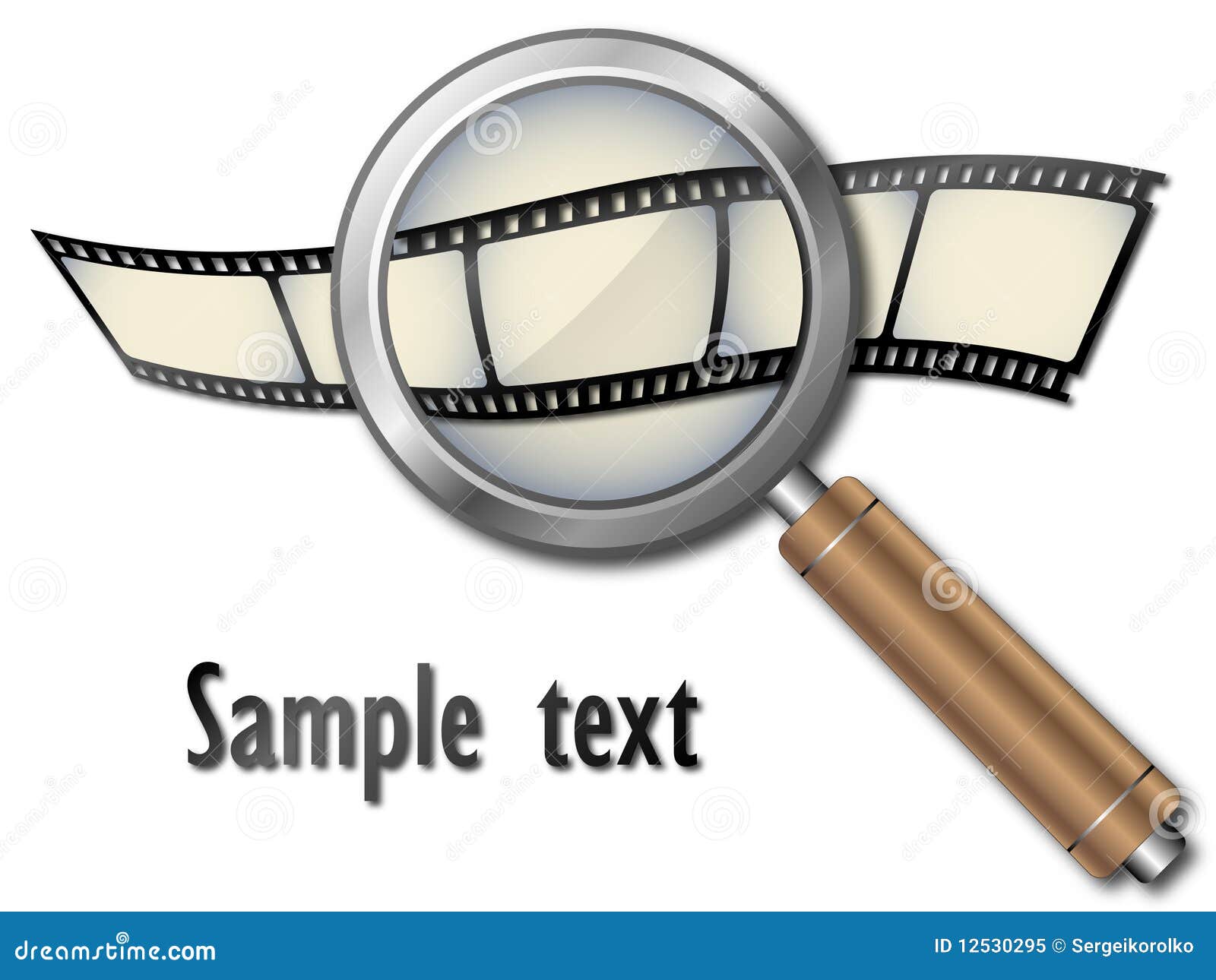 Film Strip with Magnifying Glass Stock Vector - Illustration of inspect ...